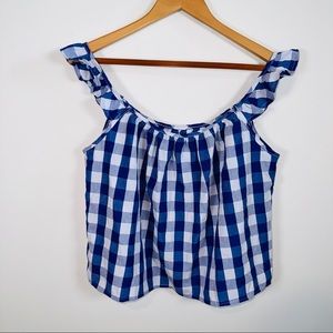 Joie | Tops | Nwt Joie Gingham Buffalo Plaid Ruffle Cropped Tank Top ...